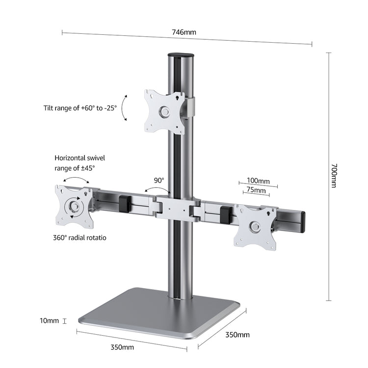 BEWISER Triple Heavy Duty Monitor Stand - Vertical Heavy Duty Monitor